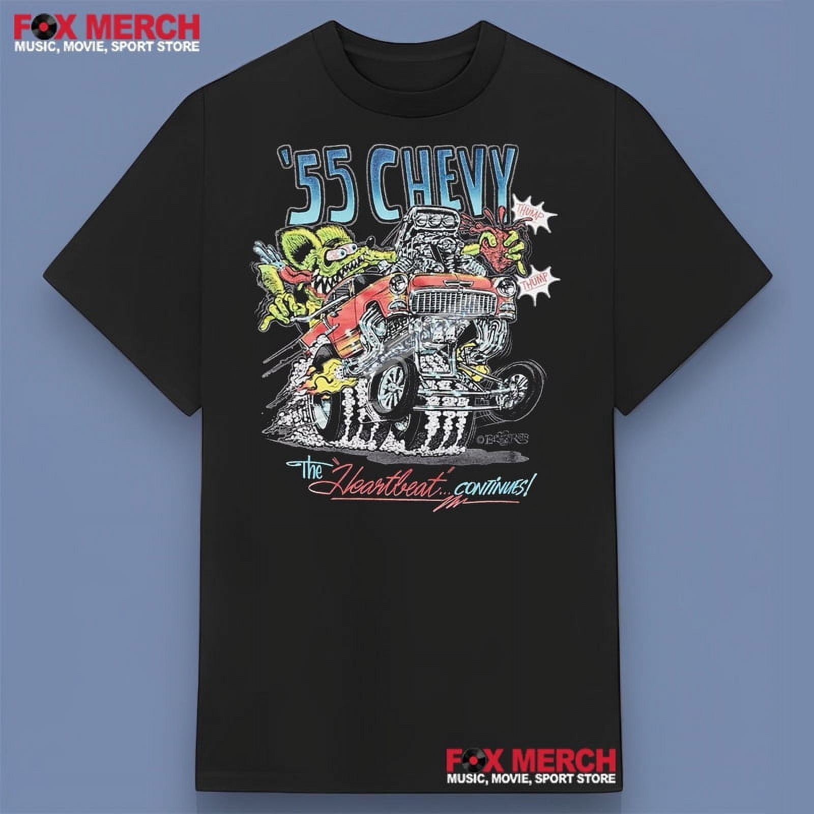 55 Chevy Ed Big Daddy Roth Rat Fink Graphic T-Shirt - Walmart.com