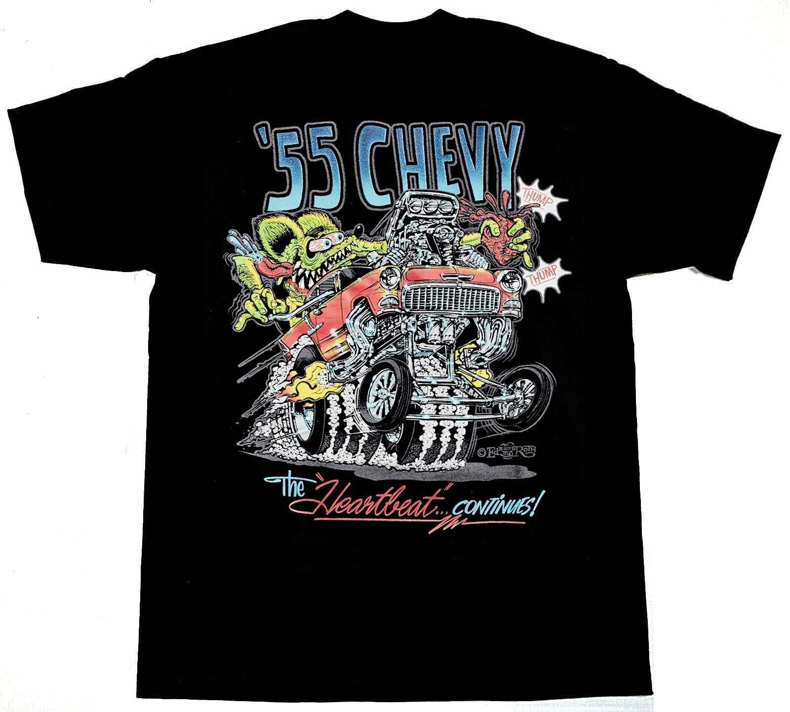 55 Chevy Ed Big Daddy Roth Rat Fink Shirt Black Classic Unisex ...