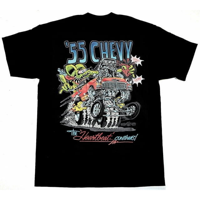 55 Chevy Ed Big Daddy Roth Rat Fink Shirt Black Classic Unisex - Walmart.com