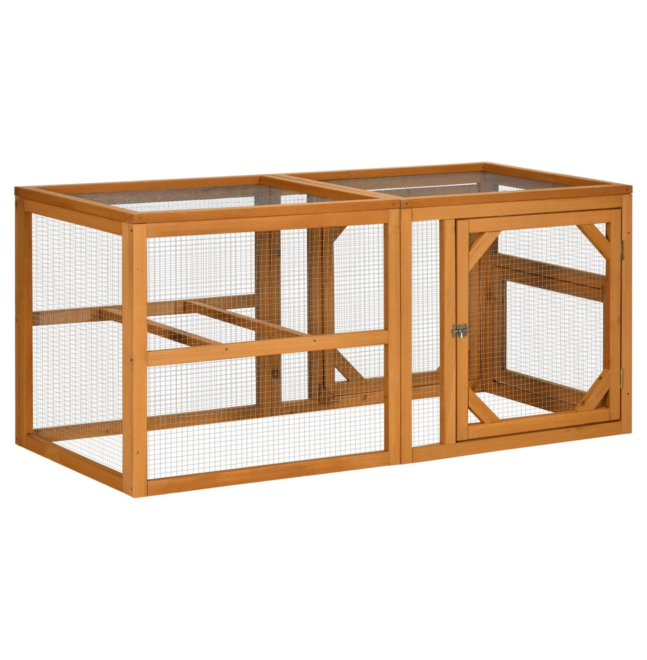 55" Chicken Coop Extension, Wooden Hen House Run Add-on, Expandable ...