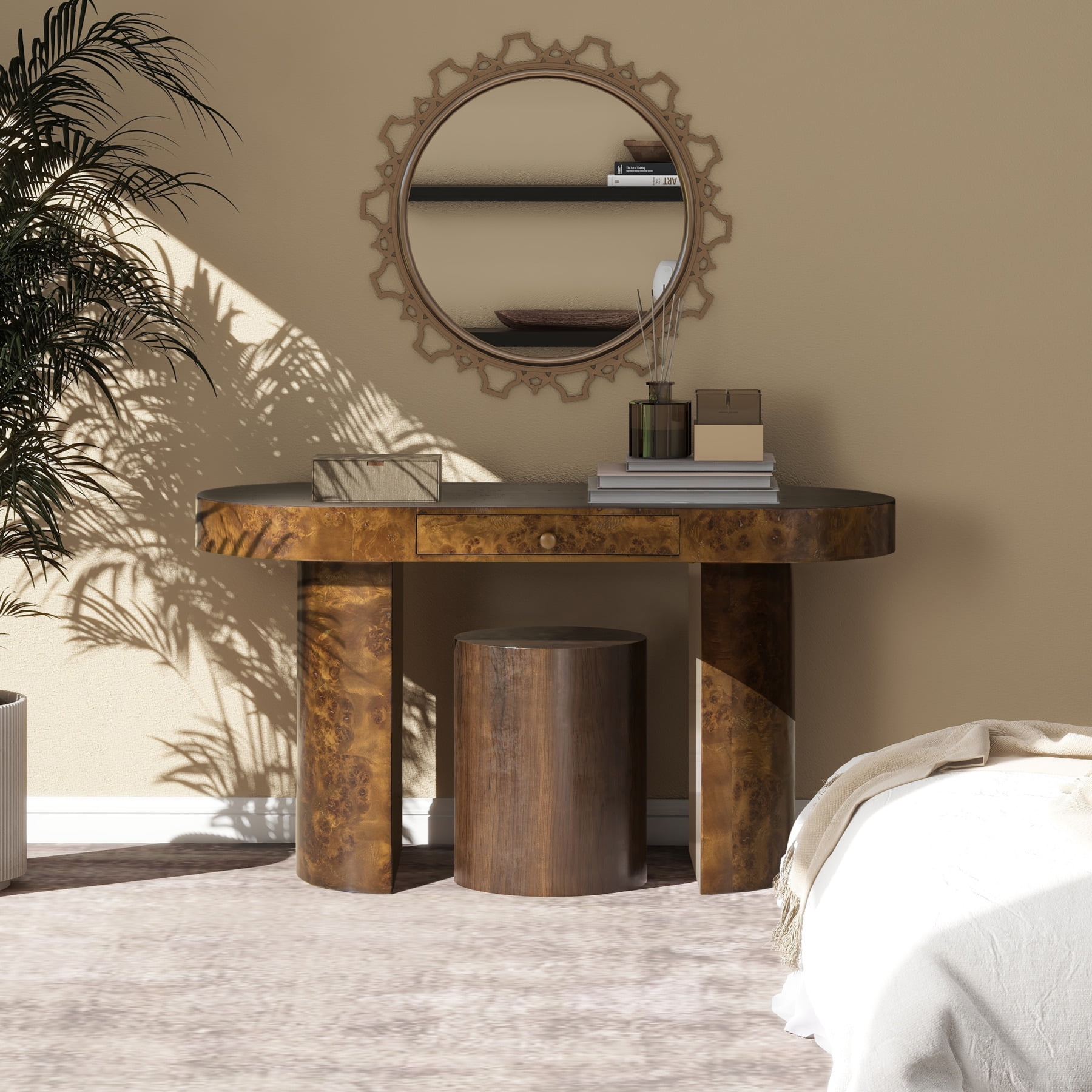 55" Console Table with Pull-out Drawer and Large Tabletop, Modern ...