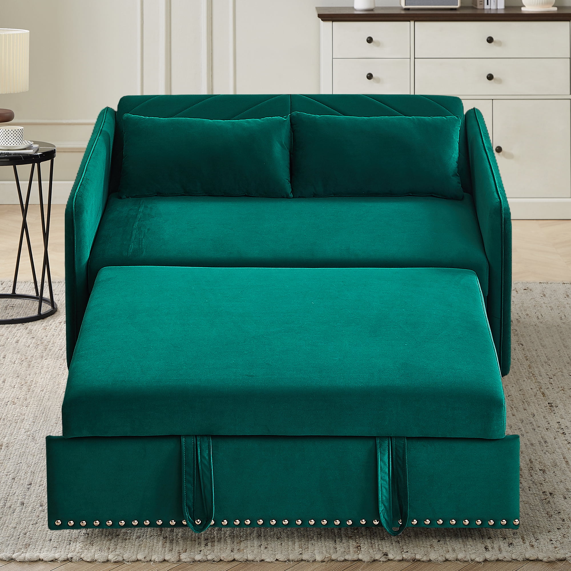 55" Convertible Sleeper Sofa Bed,3 in 1 Convertible Sleeper Loveseat ...