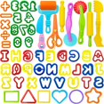 55 Dough Tools Set with Alphabet Number Shape Cutters, Rolling Pin ...