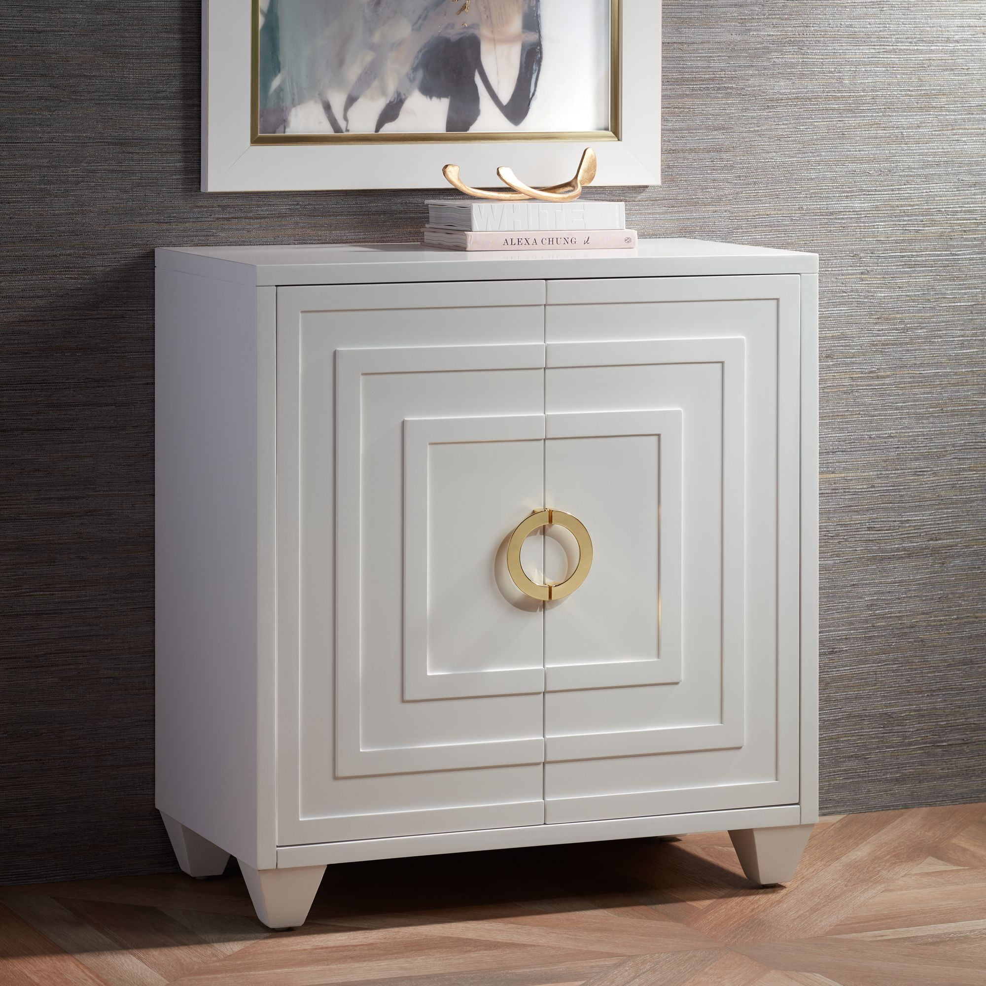 Bertolli 30 Wide 2 Door Modern Luxe Accent Cabinet 55 Downing Street White Walmart