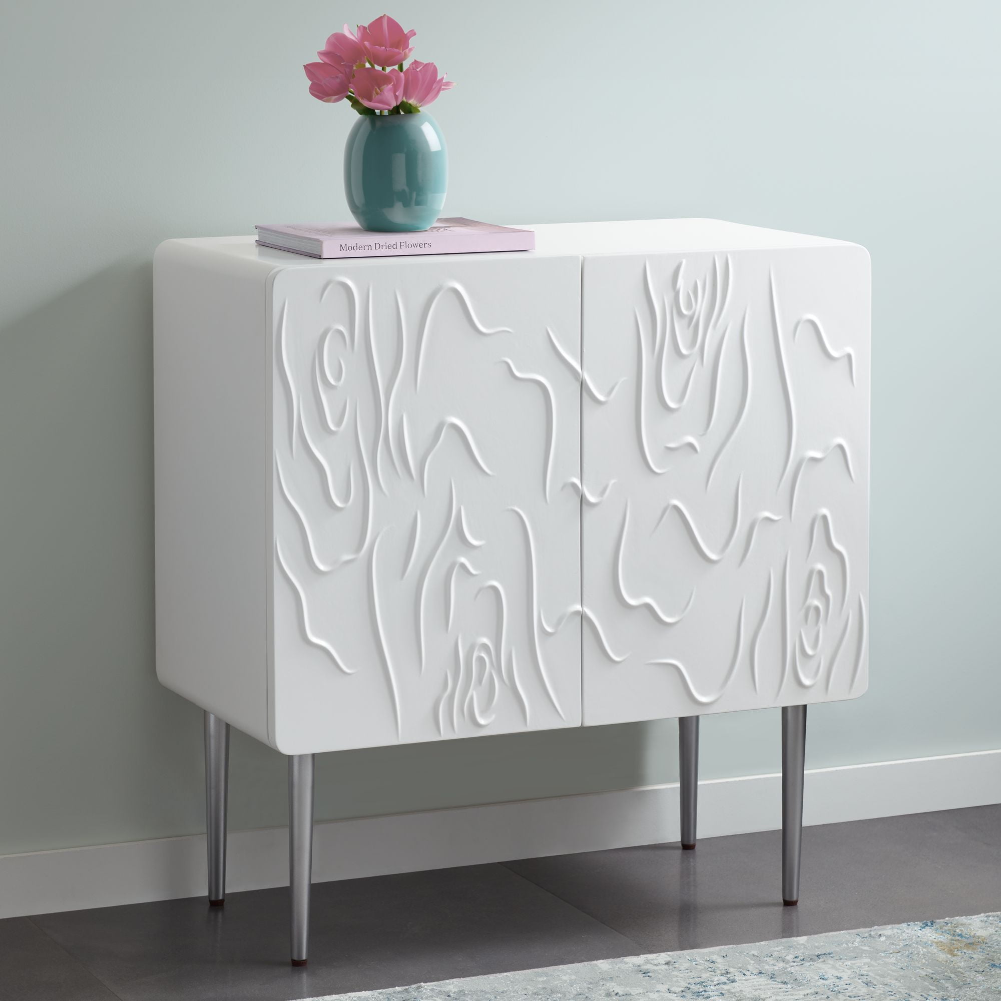 55 Downing Street Duncan Mid-Century Modern White Rectangular Console ...