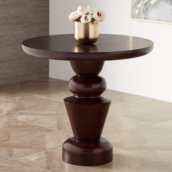 55 Downing Street Glenn 30" Wide Oak Veneer Pedestal Table - Walmart.com