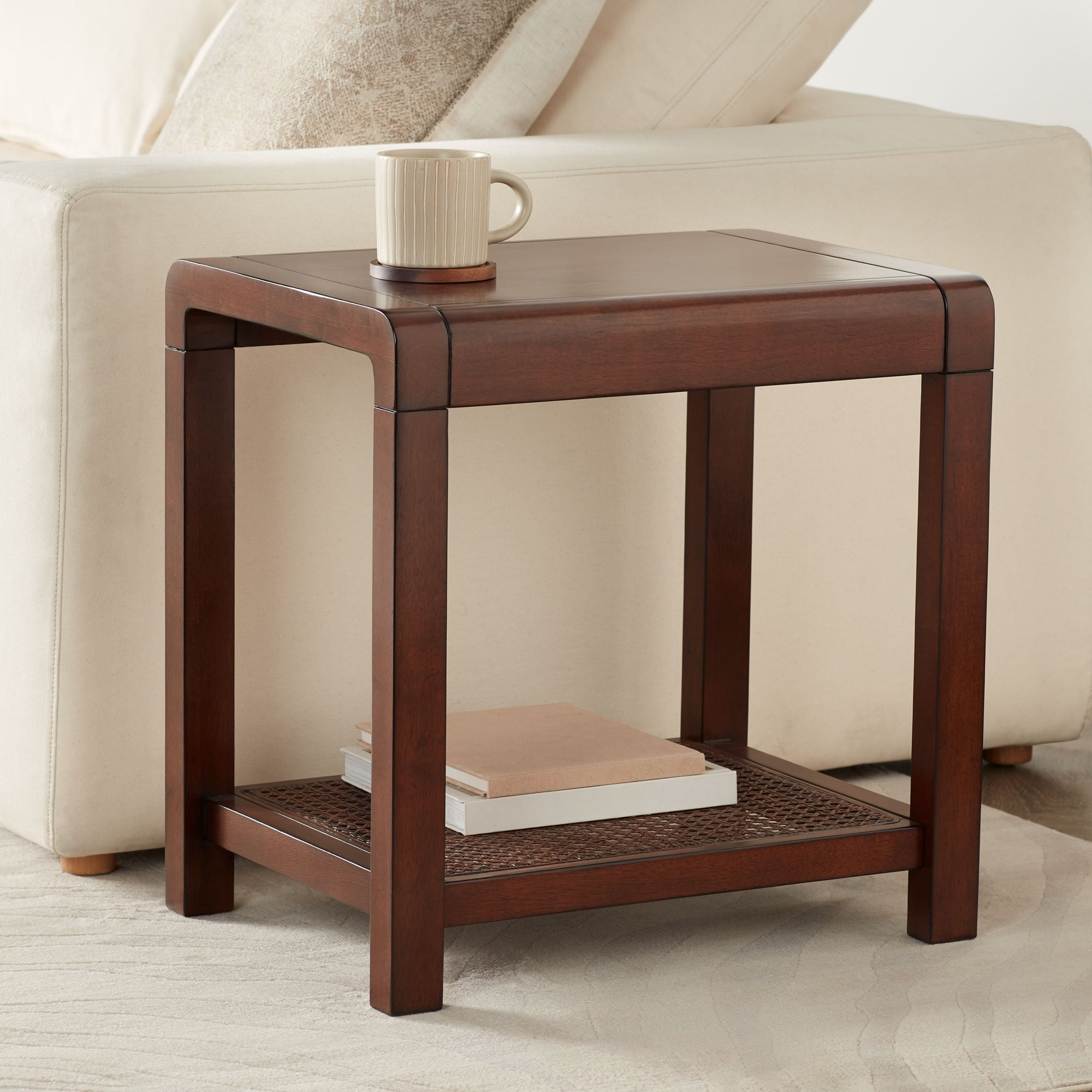 55 Downing Street Powell 22" Wide Brown Wood Side Table - Walmart.com