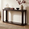 55" Espresso Minimalist Console Table with Open Arch Cutouts, Rounded ...