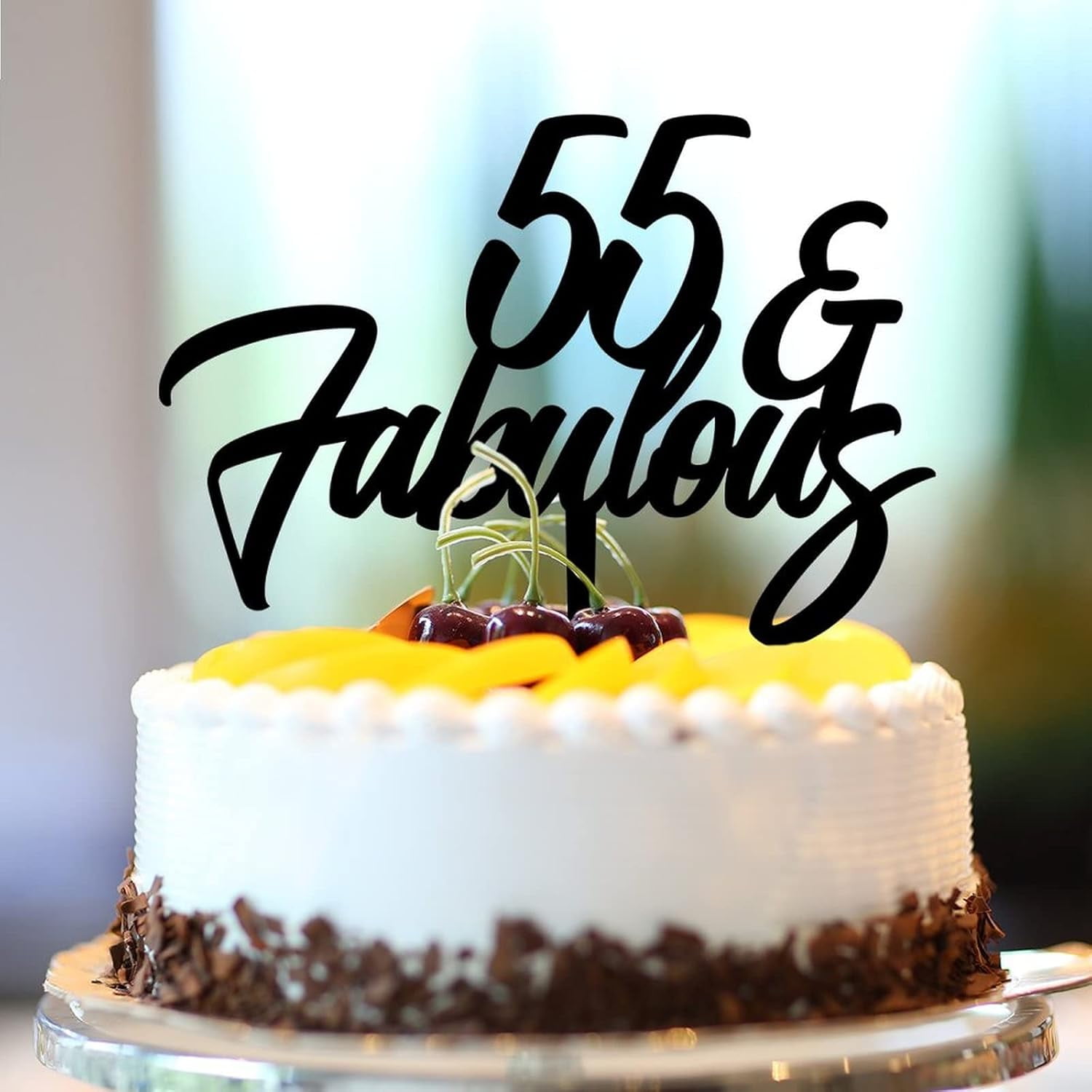 55 & Fabulous 55th Happy Birthday Cake Topper Customize Name Any Age ...