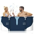 55" Foldable Bathtub for Adult and Kids, Portable Family Sauna SPA ...