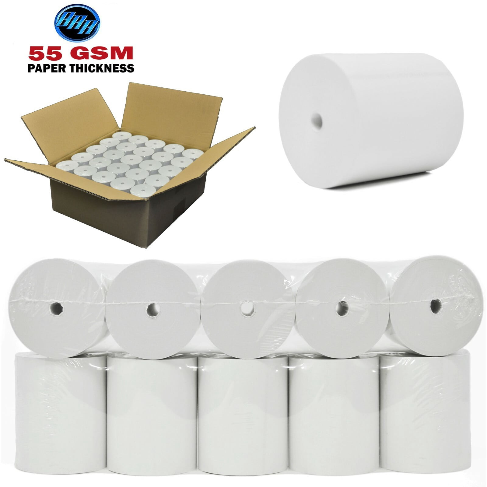 [ 55 GSM- CORELESS] Thermal Paper Receipt Rolls 3-1/8" x 230' BPA FREE ...
