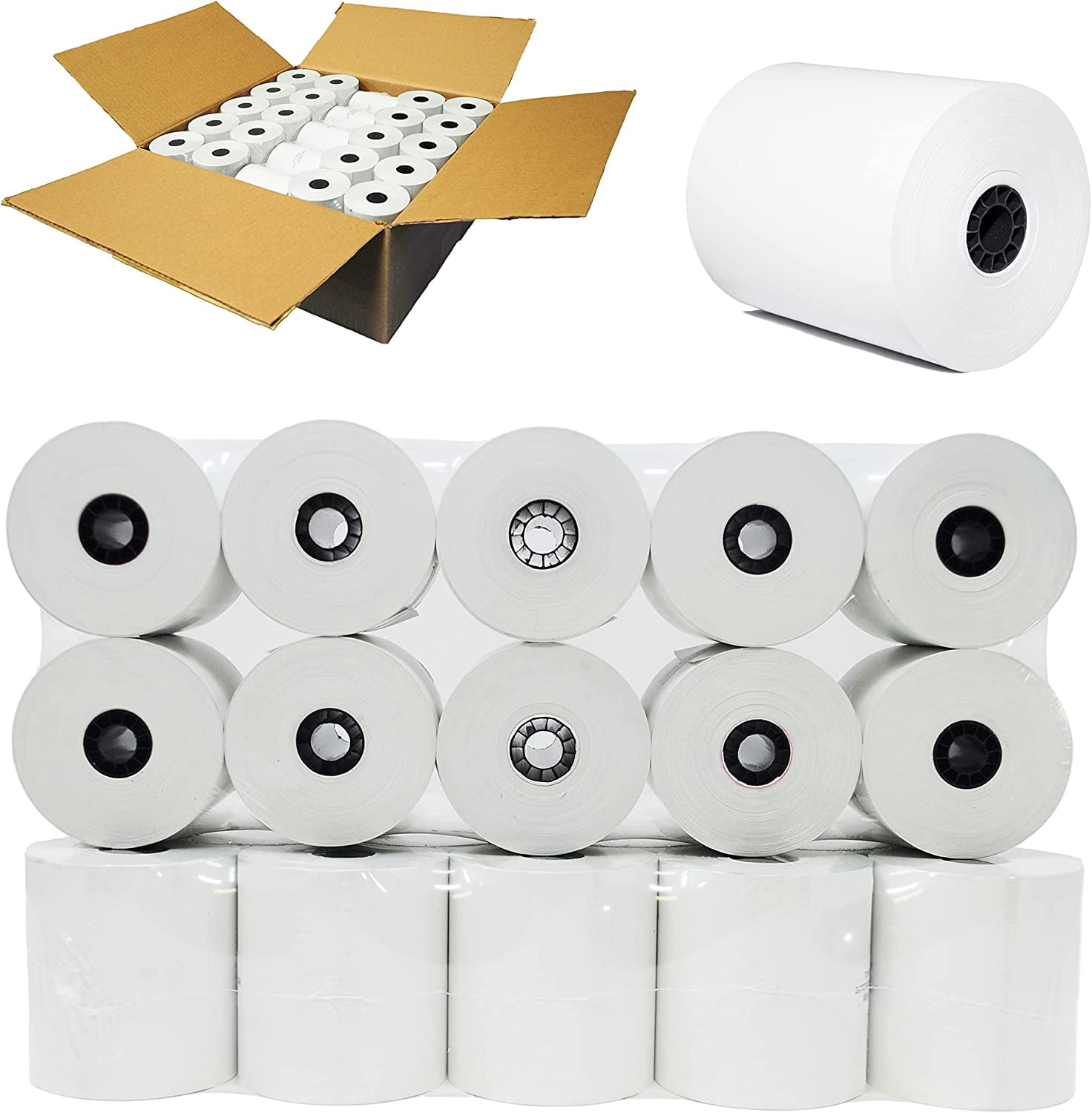 55 GSM Core - 3-1/8" x273' (100 Rolls) Bpa Free Point-Of-Sale Thermal ...