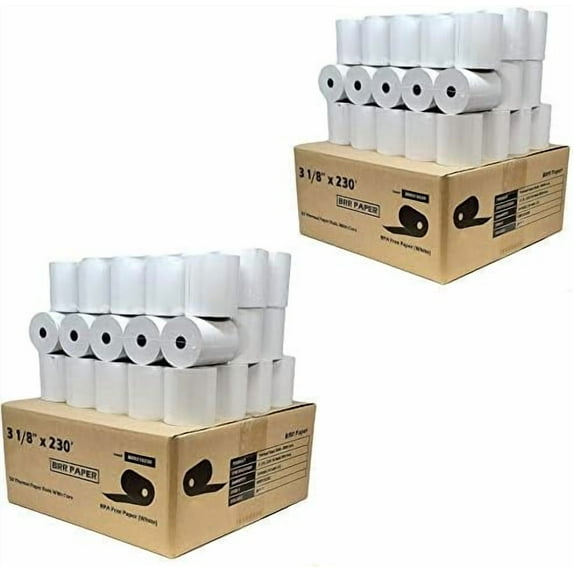 (55 GSM Solid Tube Core) DropShip 3 1 8 x 230 thermal paper (100 Rolls ...