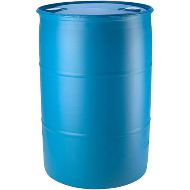 Baytec Containers 55 Gallon Blue HDPE Water Barrel with 2 Inch Bung ...