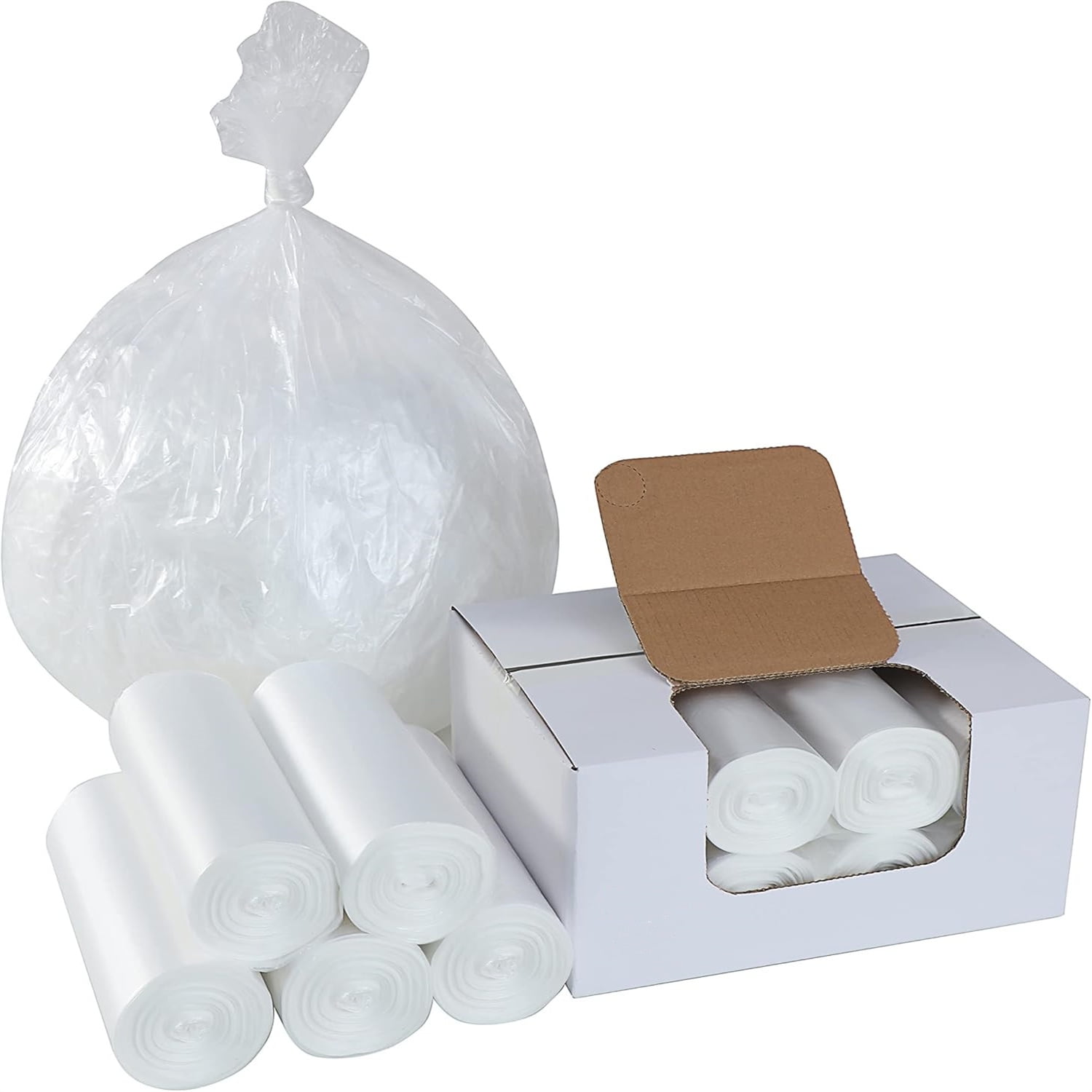 55 Gallon Clear Trash Can Liners - 36" x 60" - High Density Garbage ...
