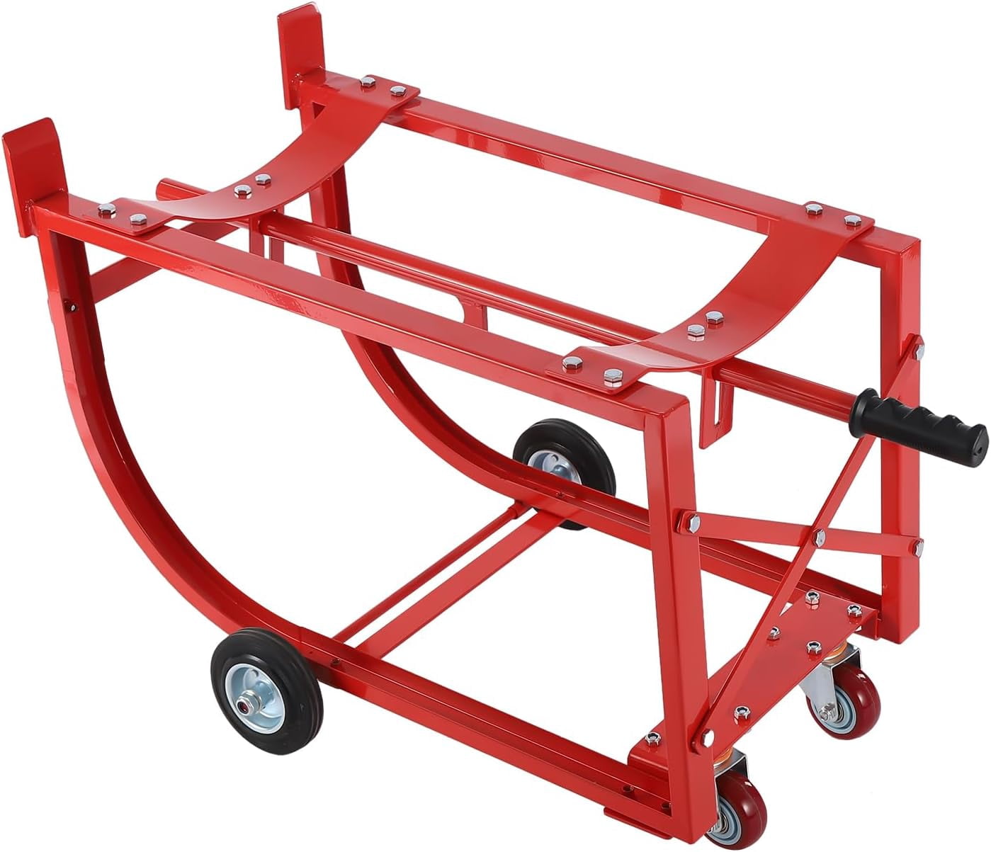 55 Gallon Drum Cradle, 600lbs Capacity Heavy Duty Steel Drum Dolly with ...