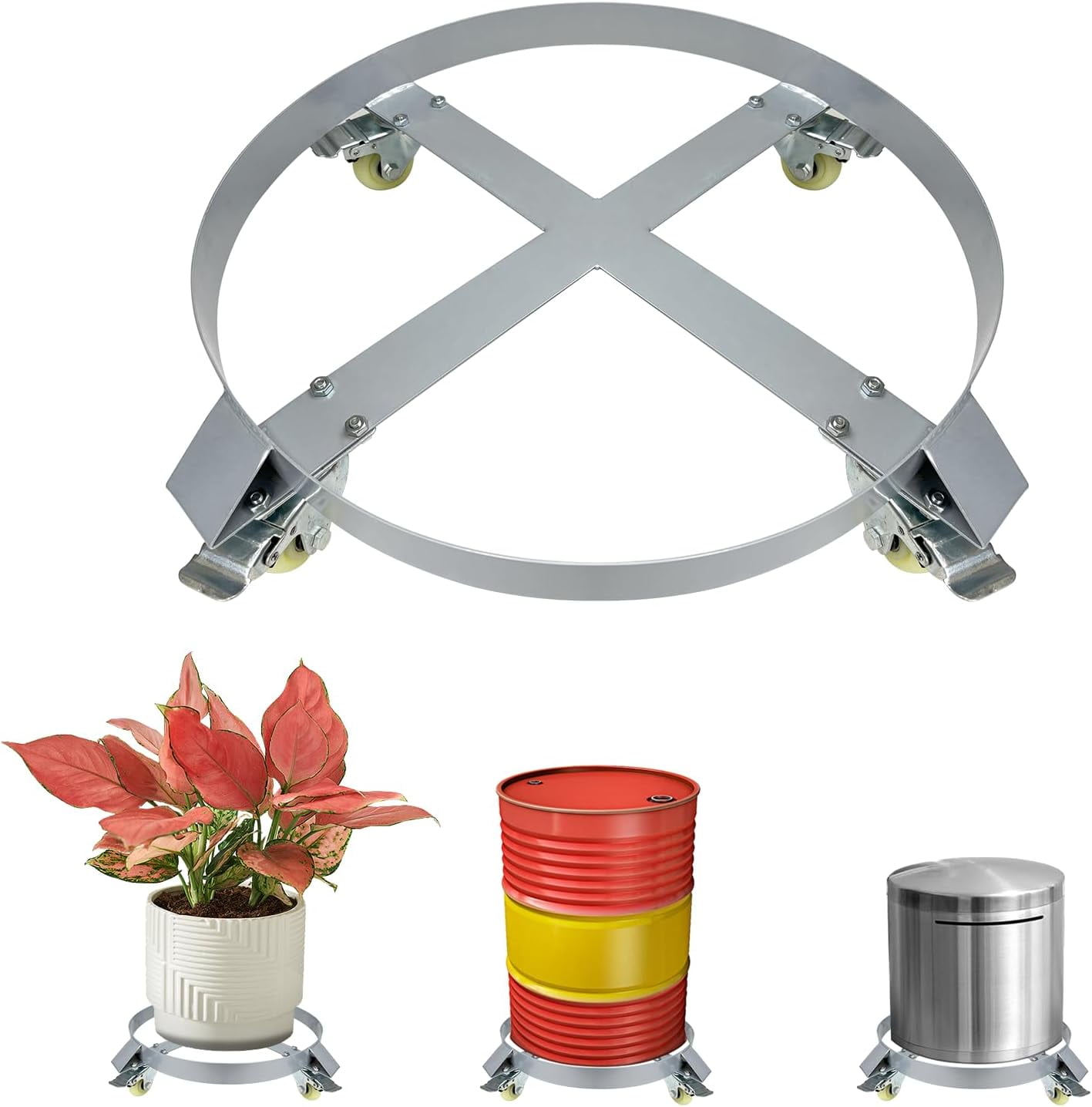 55 Gallon Drum Dolly, 1000lbs Load Capacity 55 Gallon Barrel Dolly Cart ...