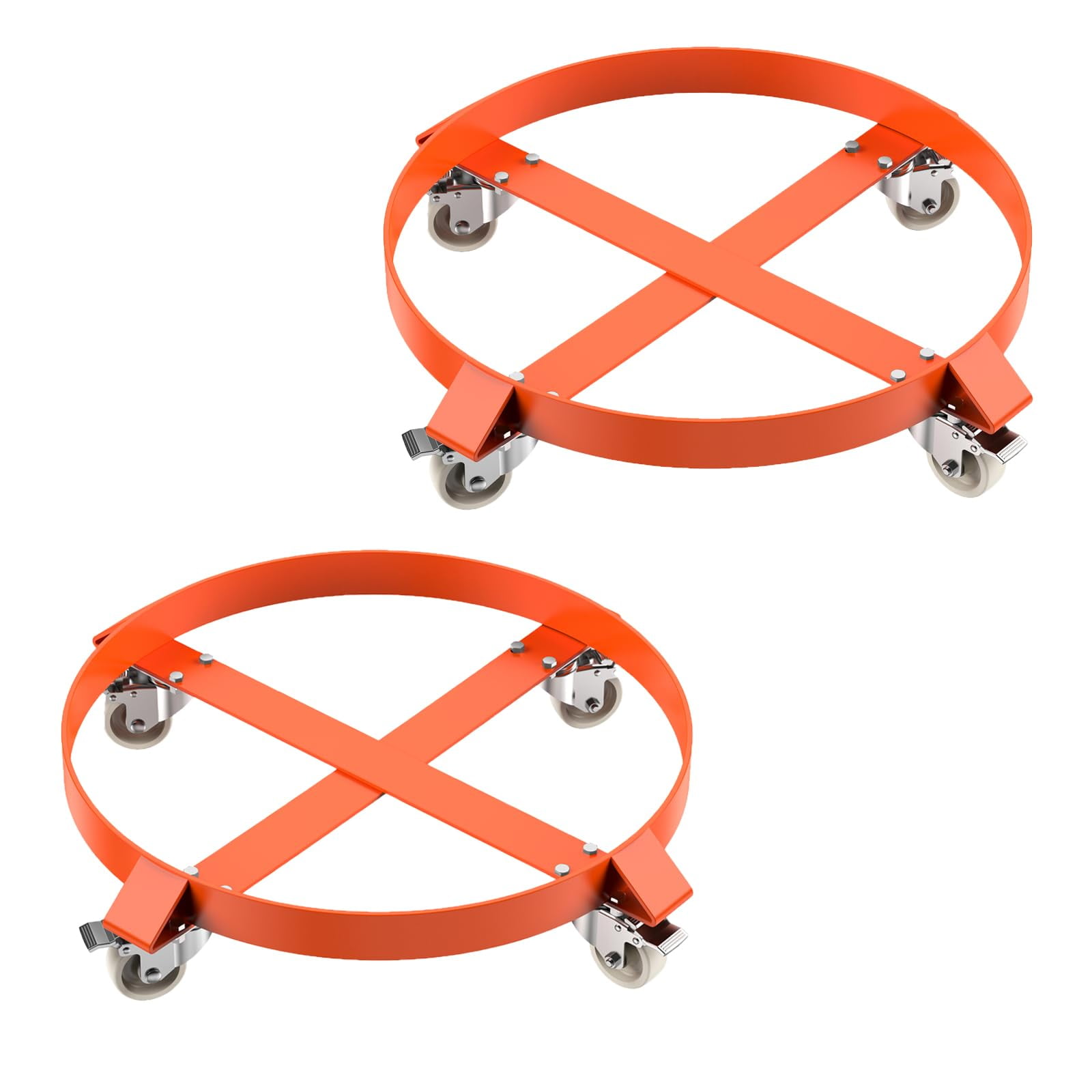 55 Gallon Drum Dolly, Heavy Duty Barrel Dolly with Caster Wheels, Trash ...