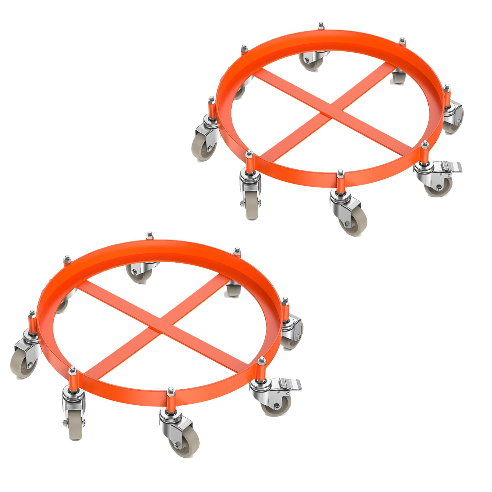 55 Gallon Drum Dolly, Heavy Duty Barrel Dolly with Steel Frame 8 Swivel ...