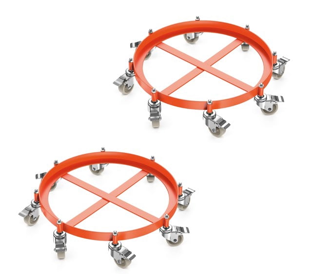 55 Gallon Drum and Barrel Dolly, 2000 LBS Capacity Dolly with 8 Caster ...