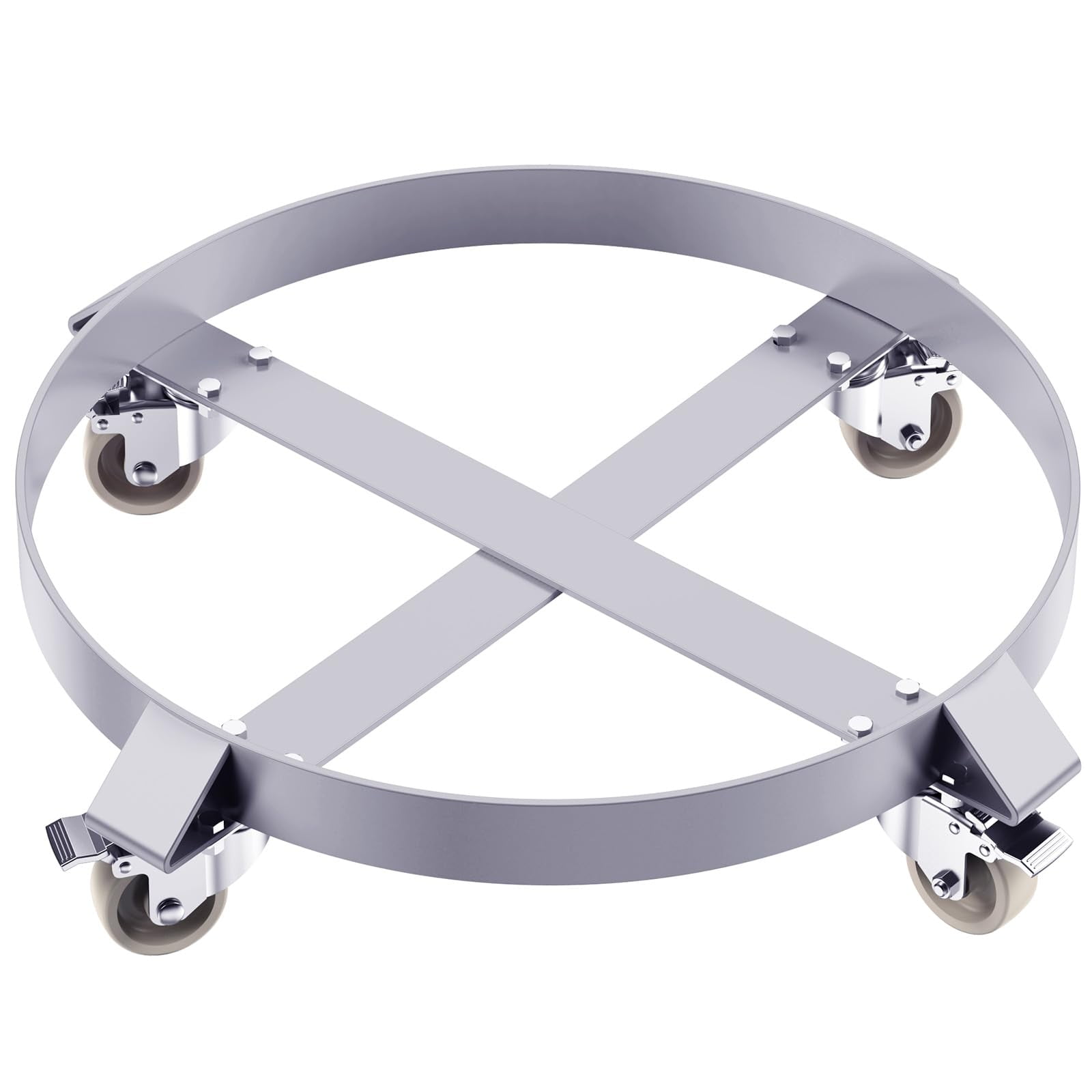 55-Gallon Drum and Garbage Can Dolly, Heavy-Duty Metal Dolly with Cross ...