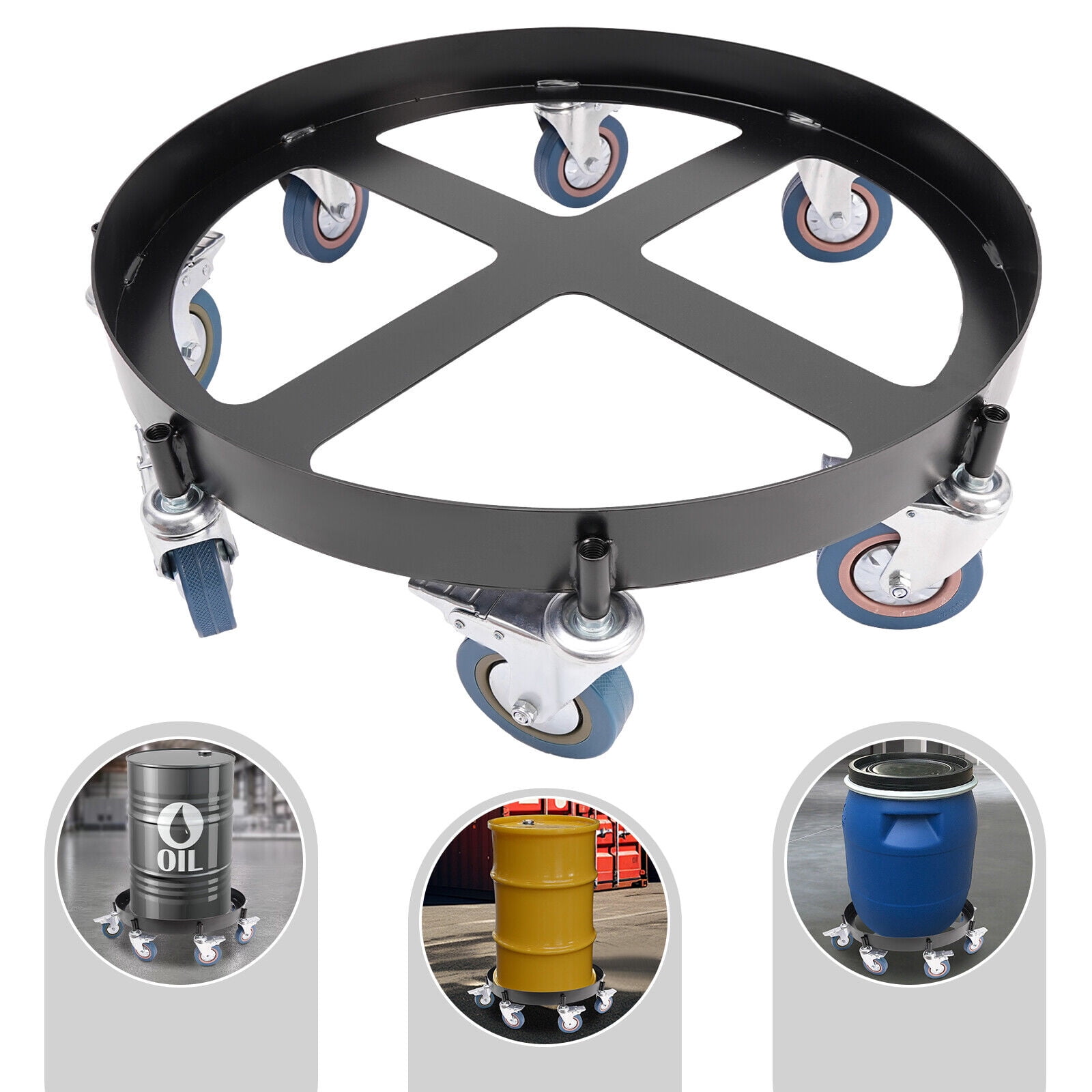 55 Gallon Duty Drum Dolly, Drum and Garbage Can Dolly 2000lbs Load ...