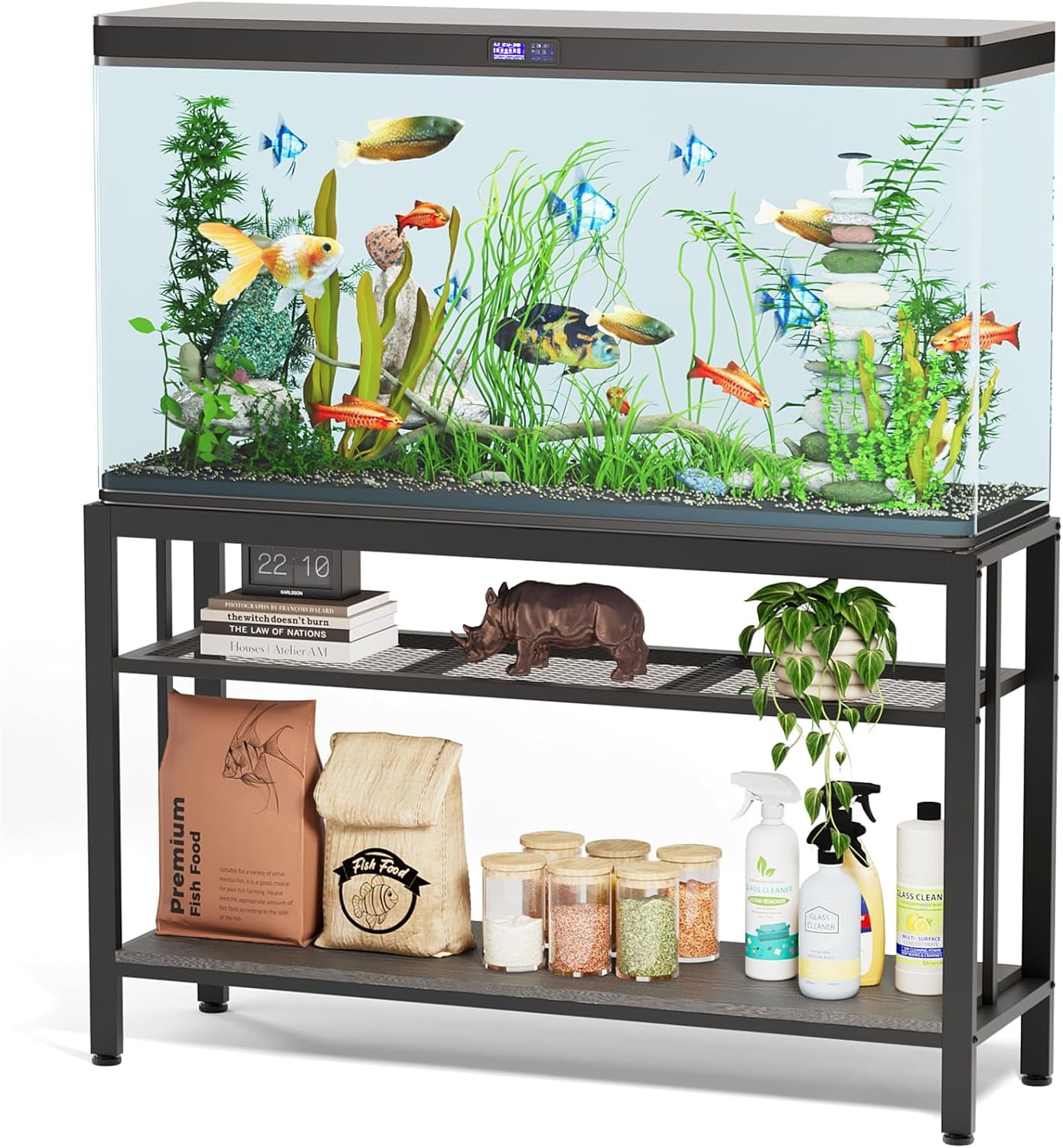 55 Gallon Fish Tank Stand - Metal Aquarium Stand, 48.4" L x 13.8" W x ...
