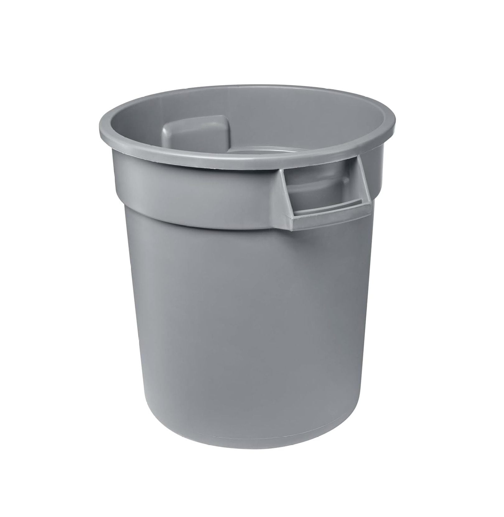 55 Gallon Gray Round Plastic Storage Container for Feed, Seed, or ...