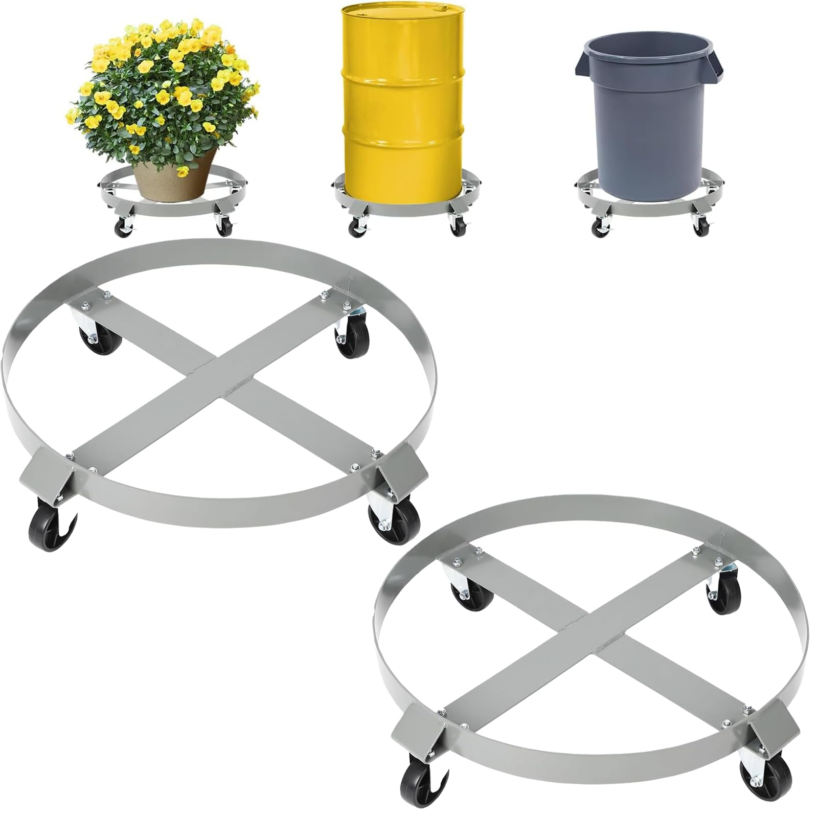 55 Gallon Heavy Duty Drum Dolly, 1000lbs Load Capacity, Barrel Dolly ...