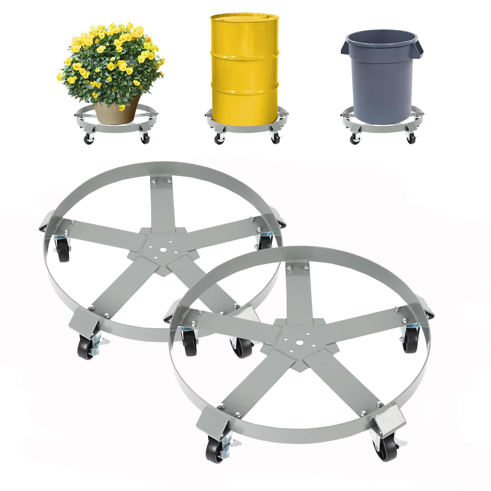 55 Gallon Heavy Duty Drum Dolly, 1250lbs Load Capacity, Barrel Dolly ...