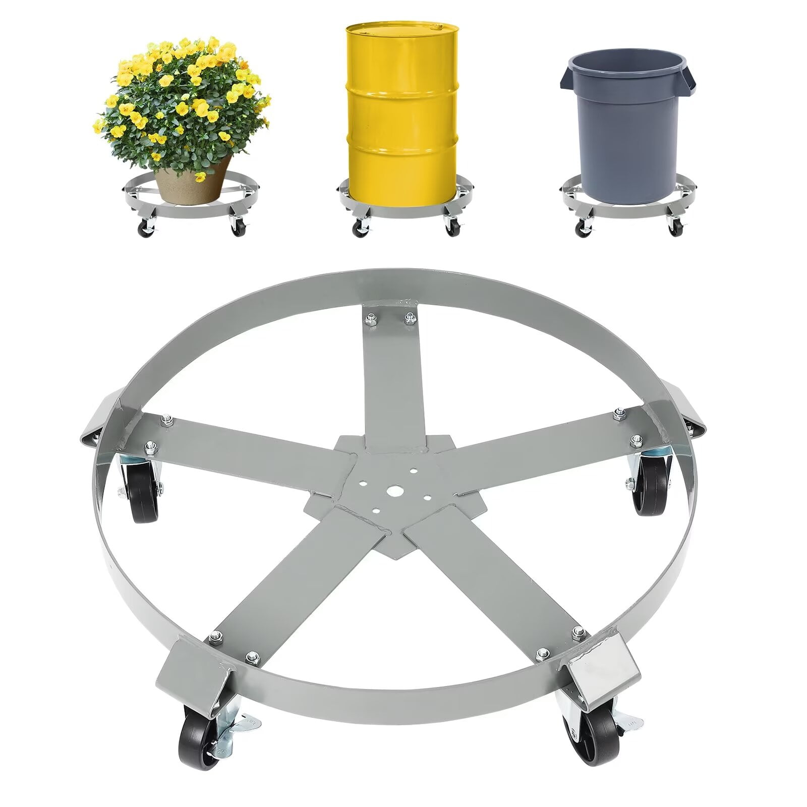55 Gallon Heavy Duty Drum Dolly, 1250lbs Load Capacity, Non Tipping ...