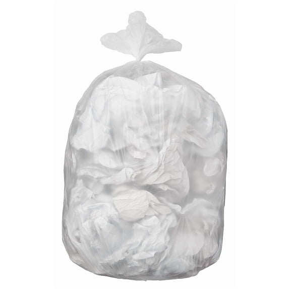 55 Gallon Heavy-Duty Trash Bags, Leak Resistant, Unscented, Clear, 50 ...