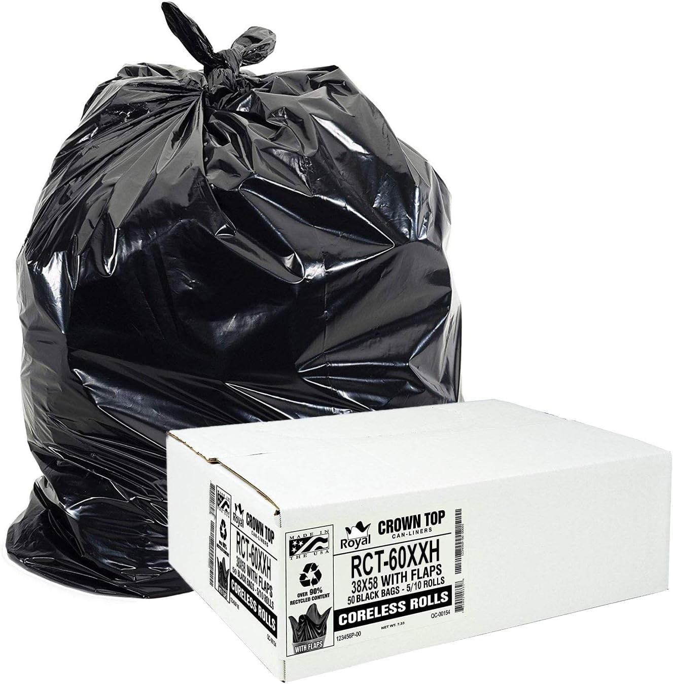 55 Gallon Trash Bags Heavy Duty - (Huge) - 2.0 MIL Thick (equiv) - 38 ...
