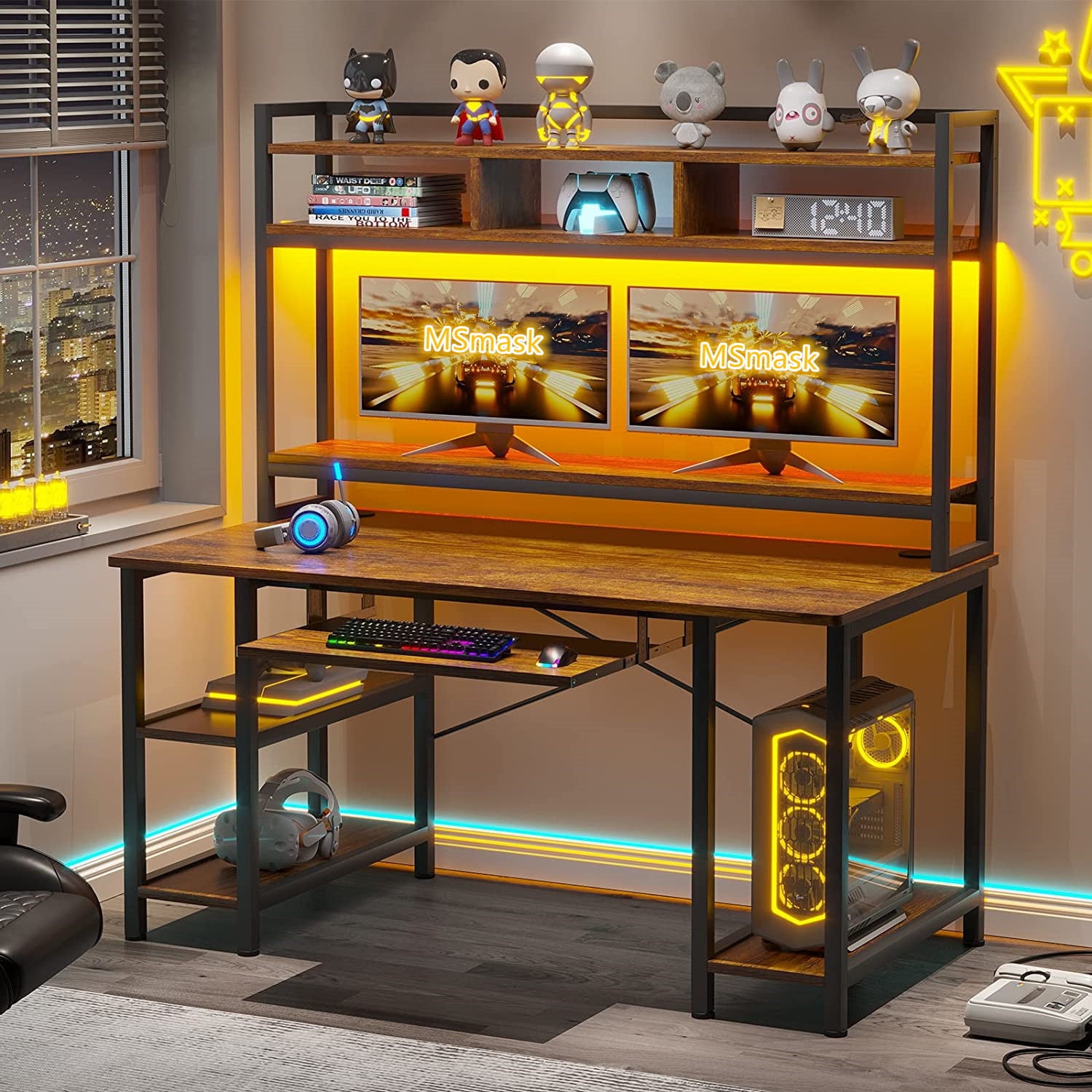 Wooden Gaming Computer Desk