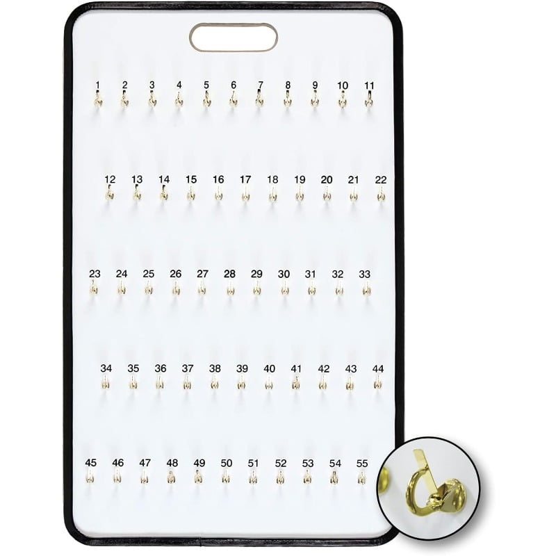 55 Hook Key Holder Wall Mount for Office, Work, Valet - Self Locking ...