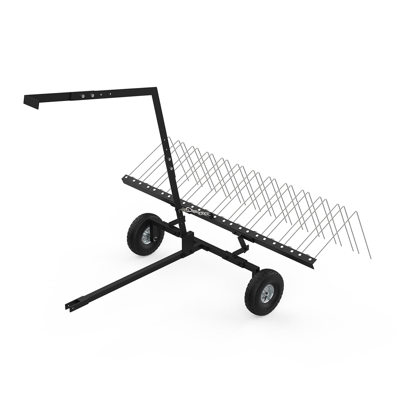 55 Inch ATV UTV & Lawn Tractor Tow Behind Pine Straw Rake, Dethatcher ...