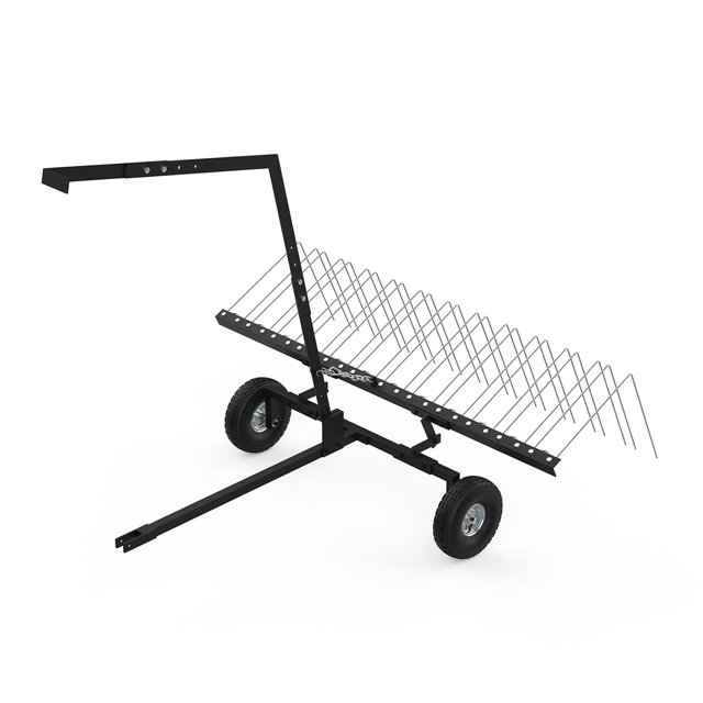 55 Inch ATV UTV & Lawn Tractor Tow Behind Pine Straw Rake, Dethatcher ...