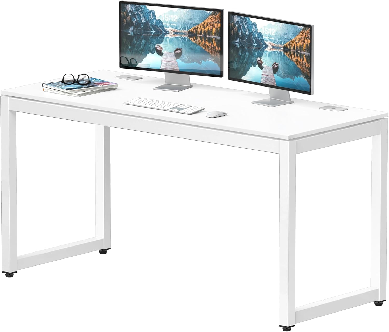 55-Inch Commercial-Grade Office Computer Desk, White - Walmart.com