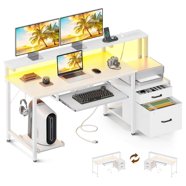 Mind Reader Monitor Stand, Sliding Keyboard Drawer, Riser, Metal, 20"L ...