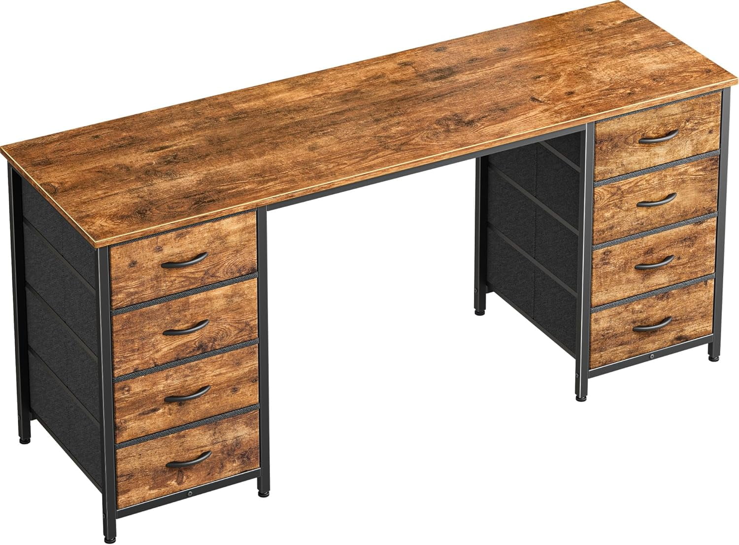 55 Inch Computer Desk with 8 Drawers, Office Desk Work Desk for Home ...