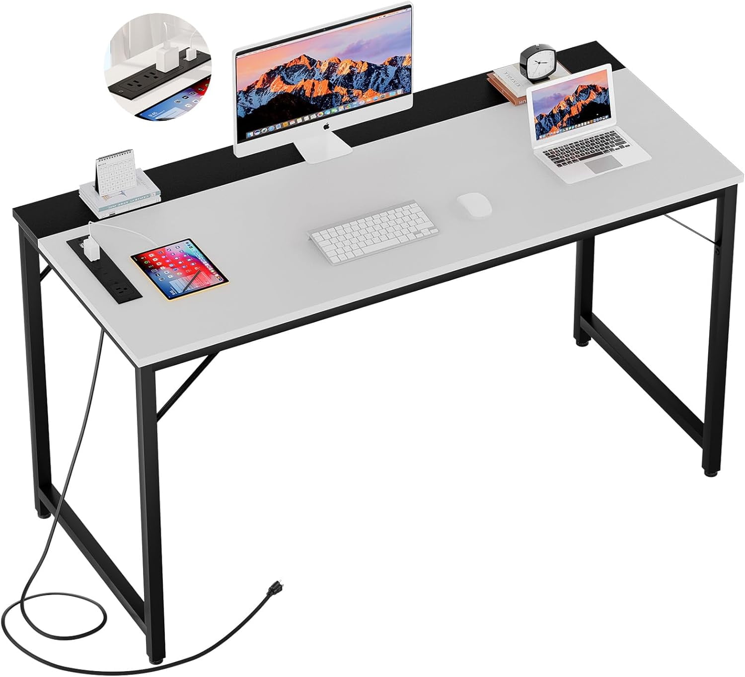 55 Inch Computer Desks with Power Outlets and USB Charging Ports ...