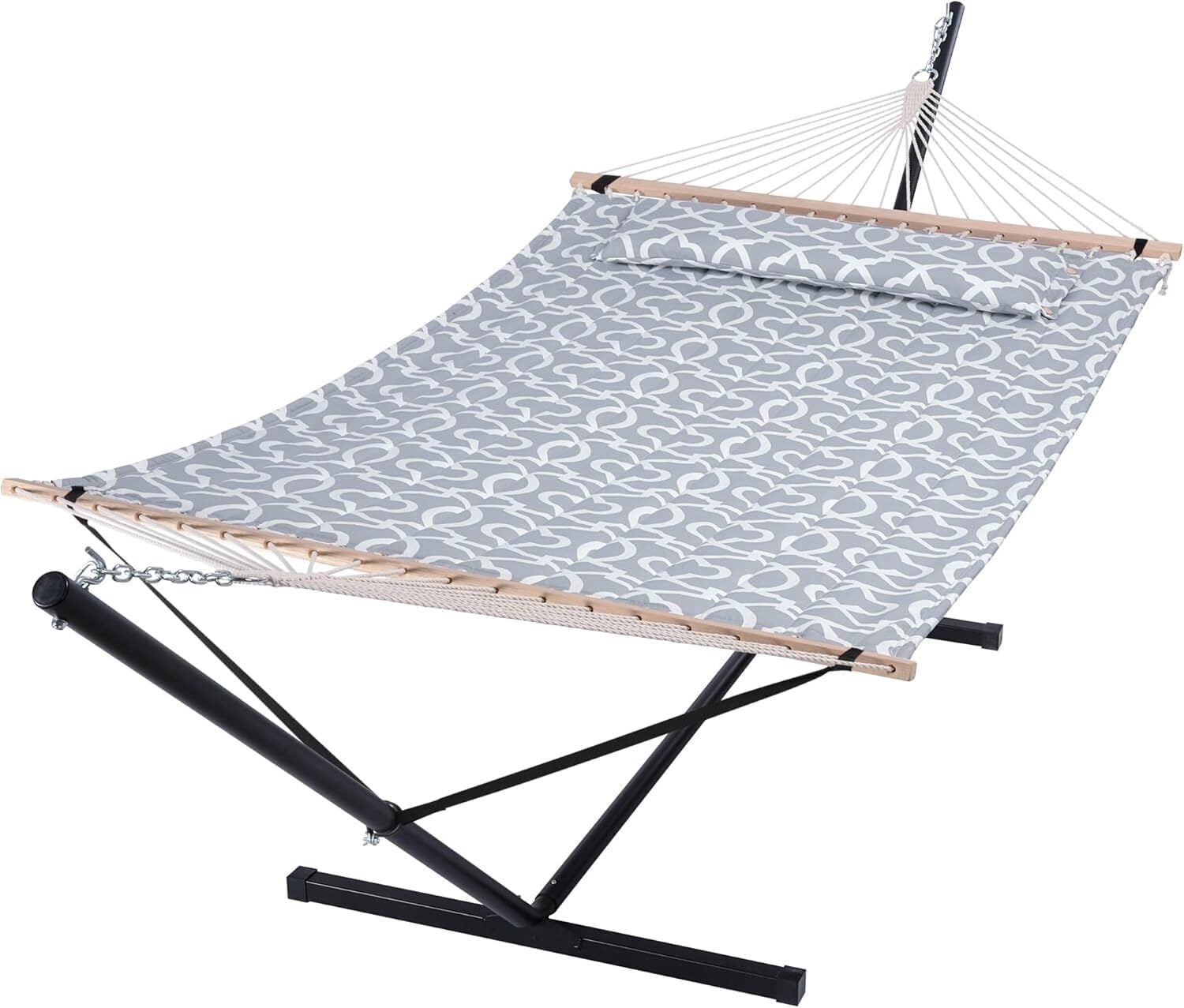 55 Inch XL Double Hammock with Metal Frame, 475lbs Capacity, Outdoor ...