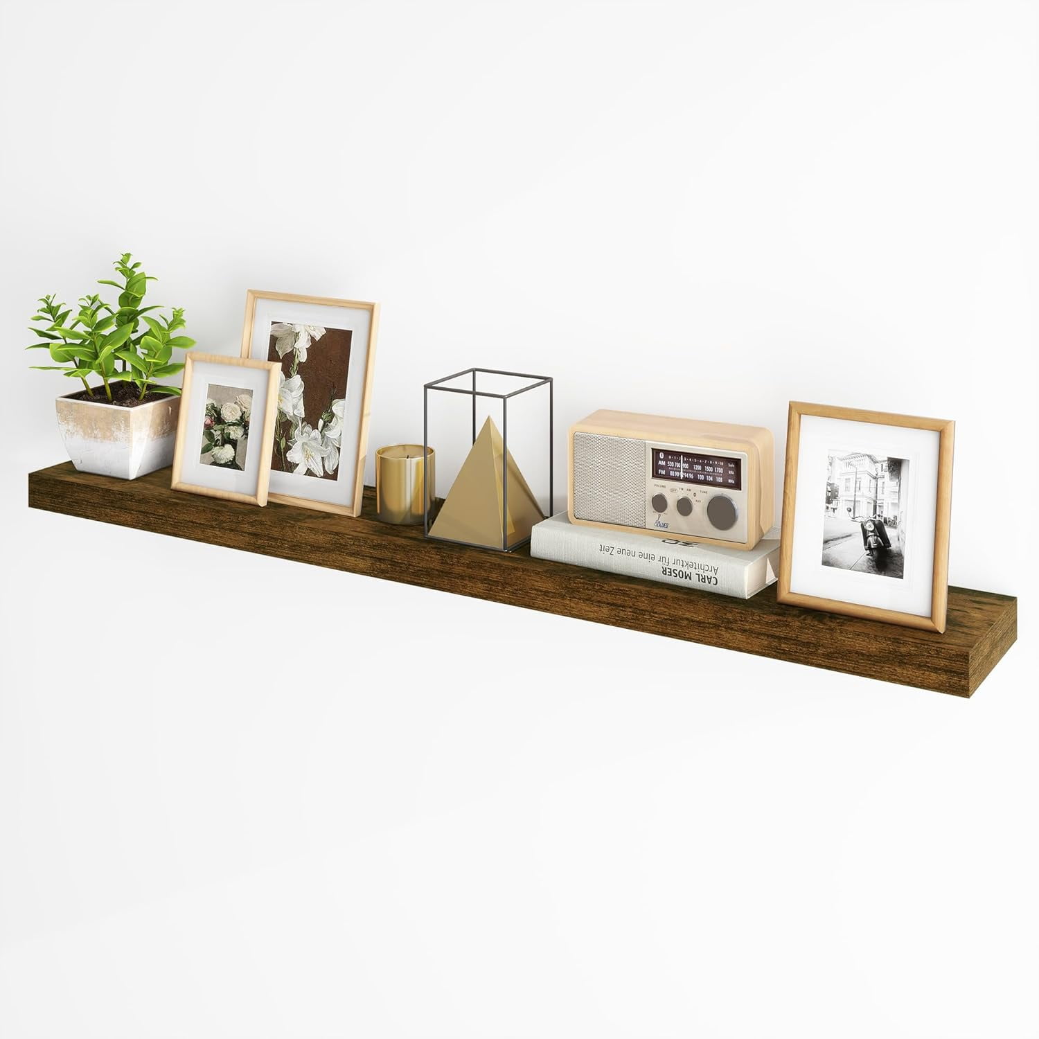 55 Inch Fireplace Mantel - Long Floating Shelf, Wall Mounted Farmhouse ...