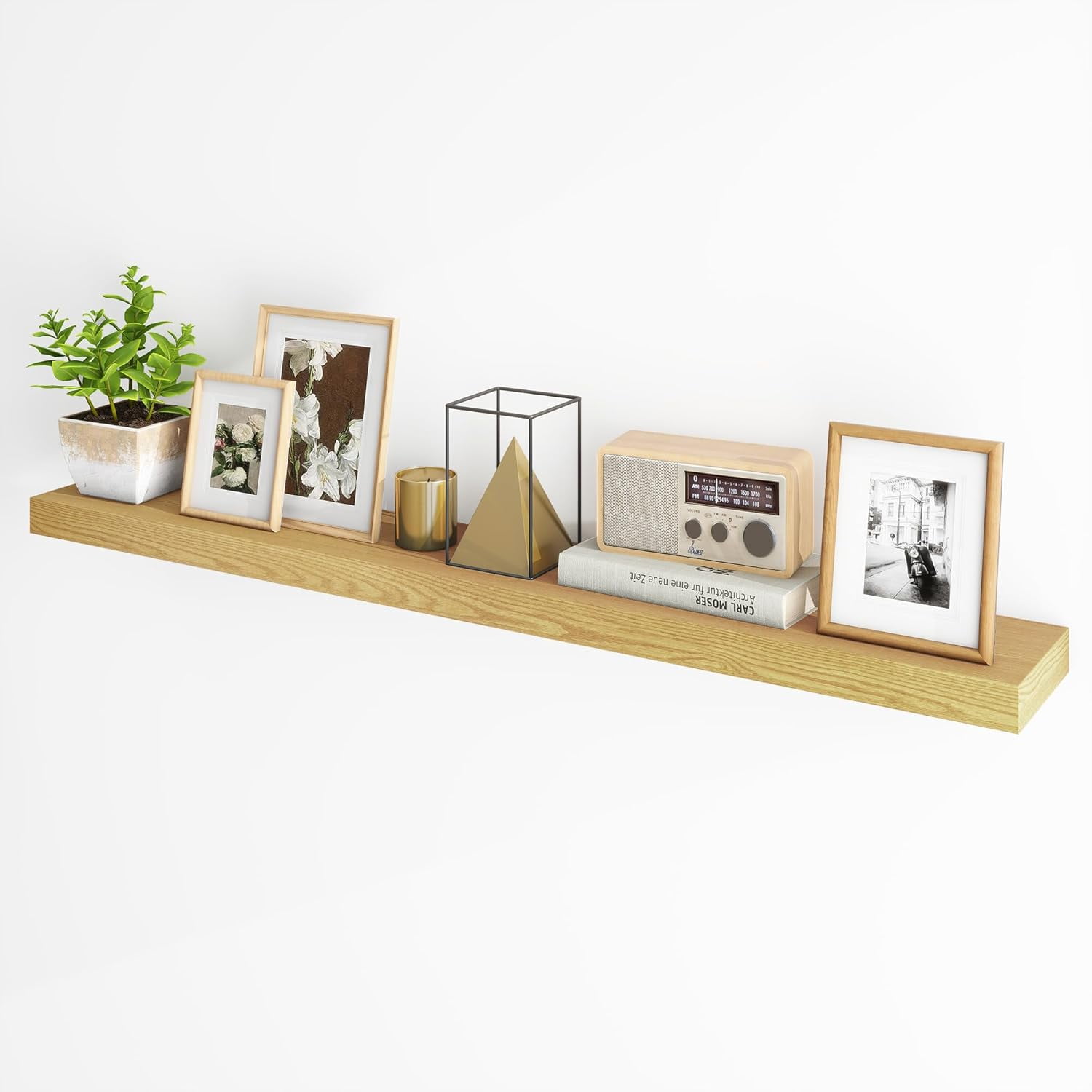 55 Inch Fireplace Mantel - Long Floating Shelf, Wall Mounted Farmhouse ...