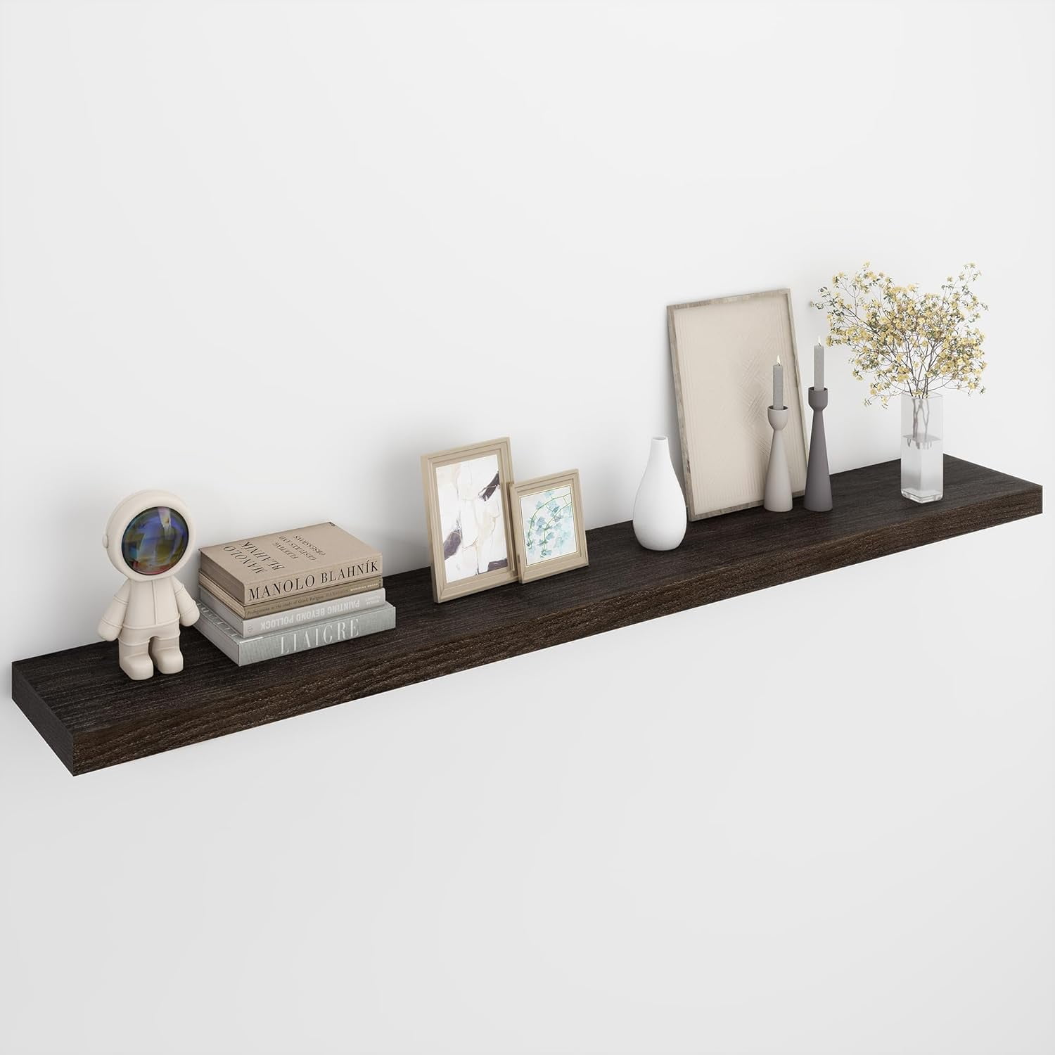 55 Inch Fireplace Mantel Shelf, Wood Floating Shelves Wall Mounted ...