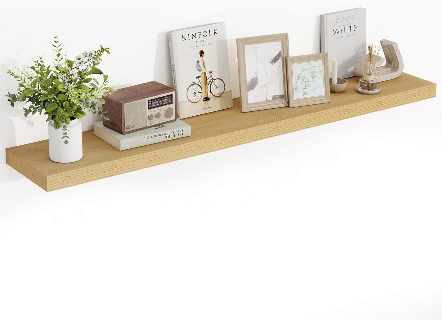 55 Inch Floating Shelves, 3D Textured Wood Grain, 55"x9.25"x1.5" Inch ...