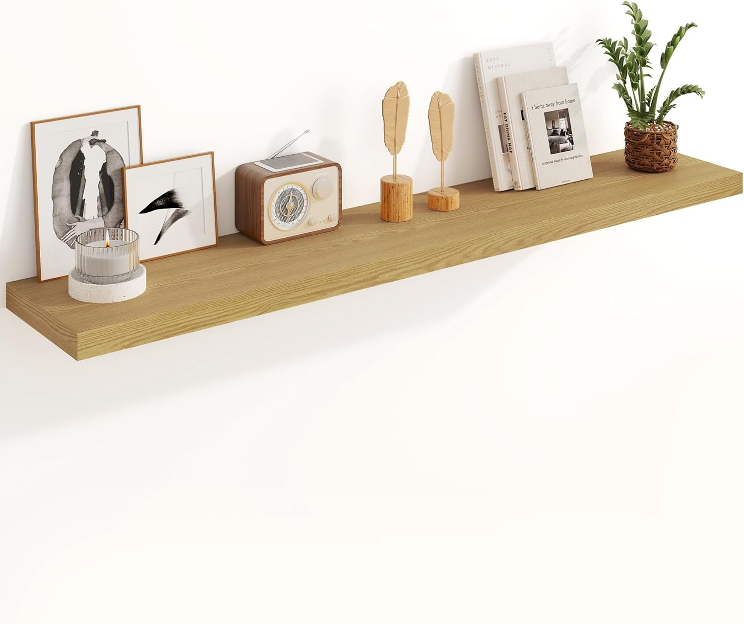 55 Inch Floating Shelves, 8 Inch Deep Wall Shelves for Living Room ...