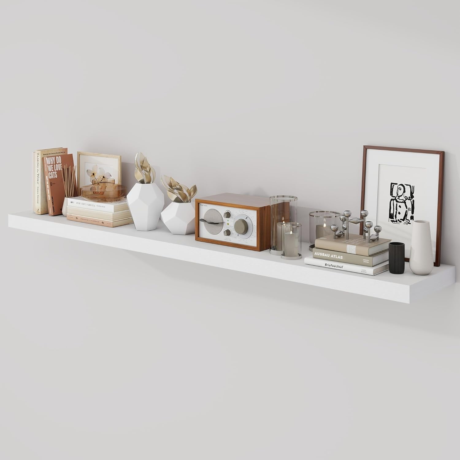 55 Inch Floating Shelves, 9.3" Deep Floating Shelf Wall Mounted, 56 ...