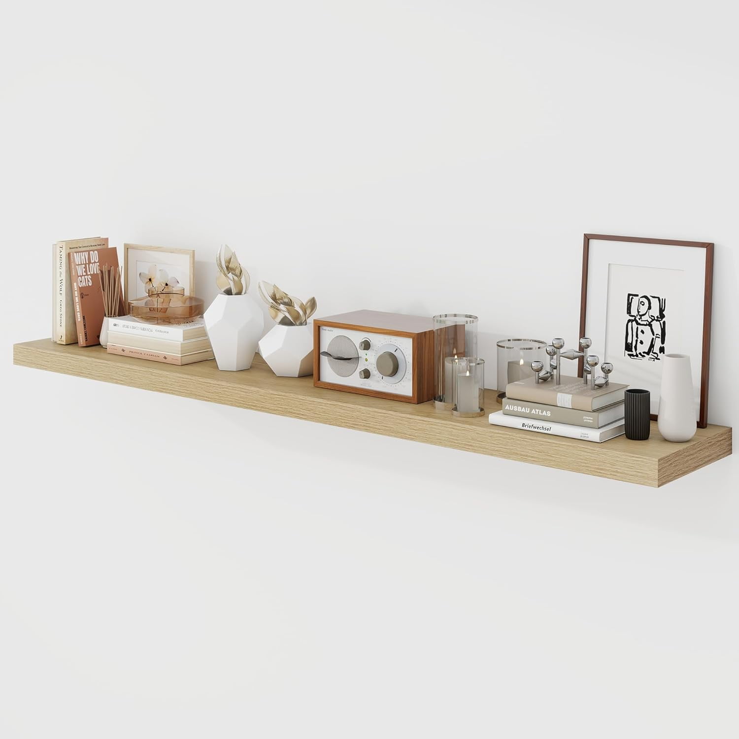 55 Inch Floating Shelves, 9.3" Deep Floating Shelf Wall Mounted, 56 ...