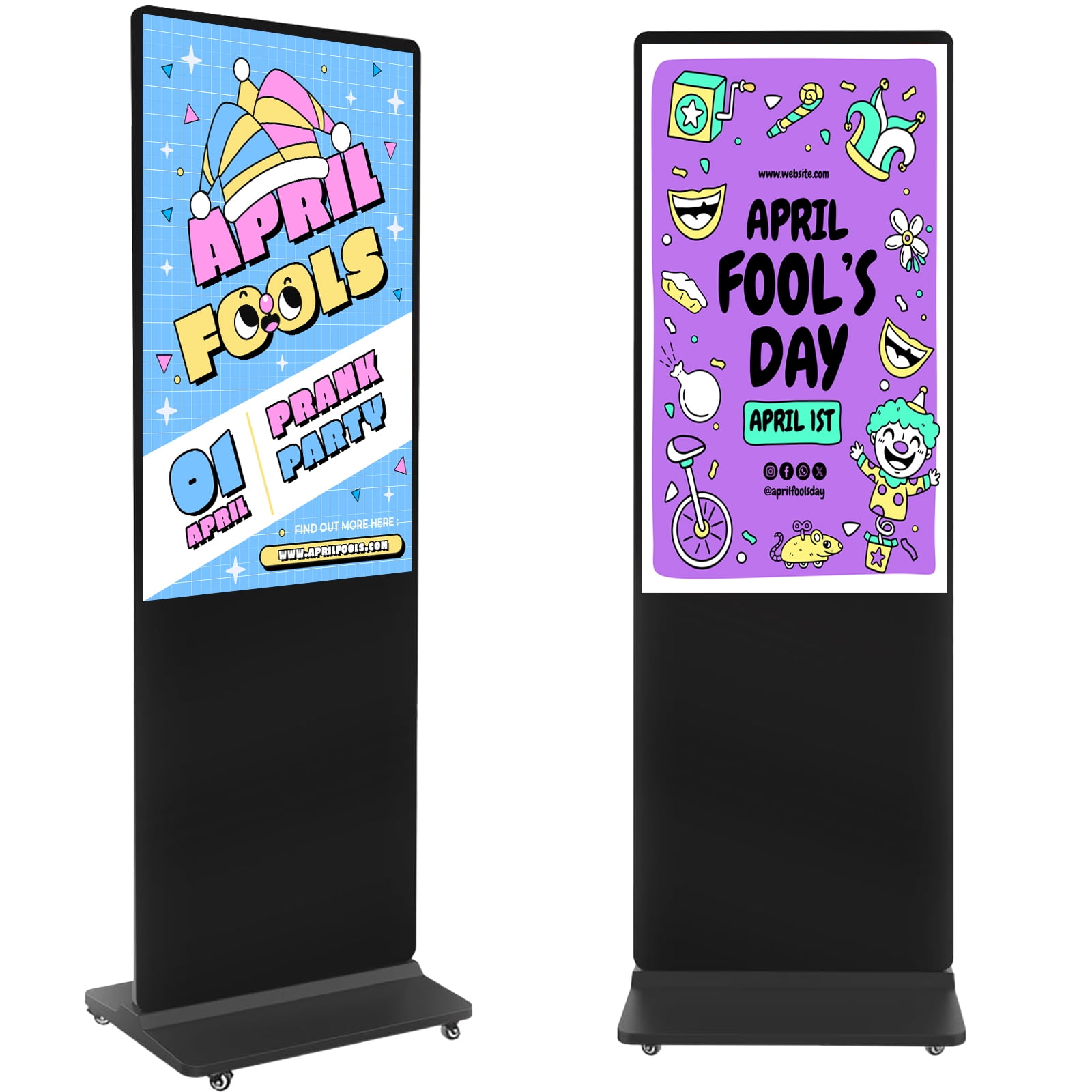 55 Inch Indoor Digital Signage Display Kiosk, LCD Screen Totem with ...